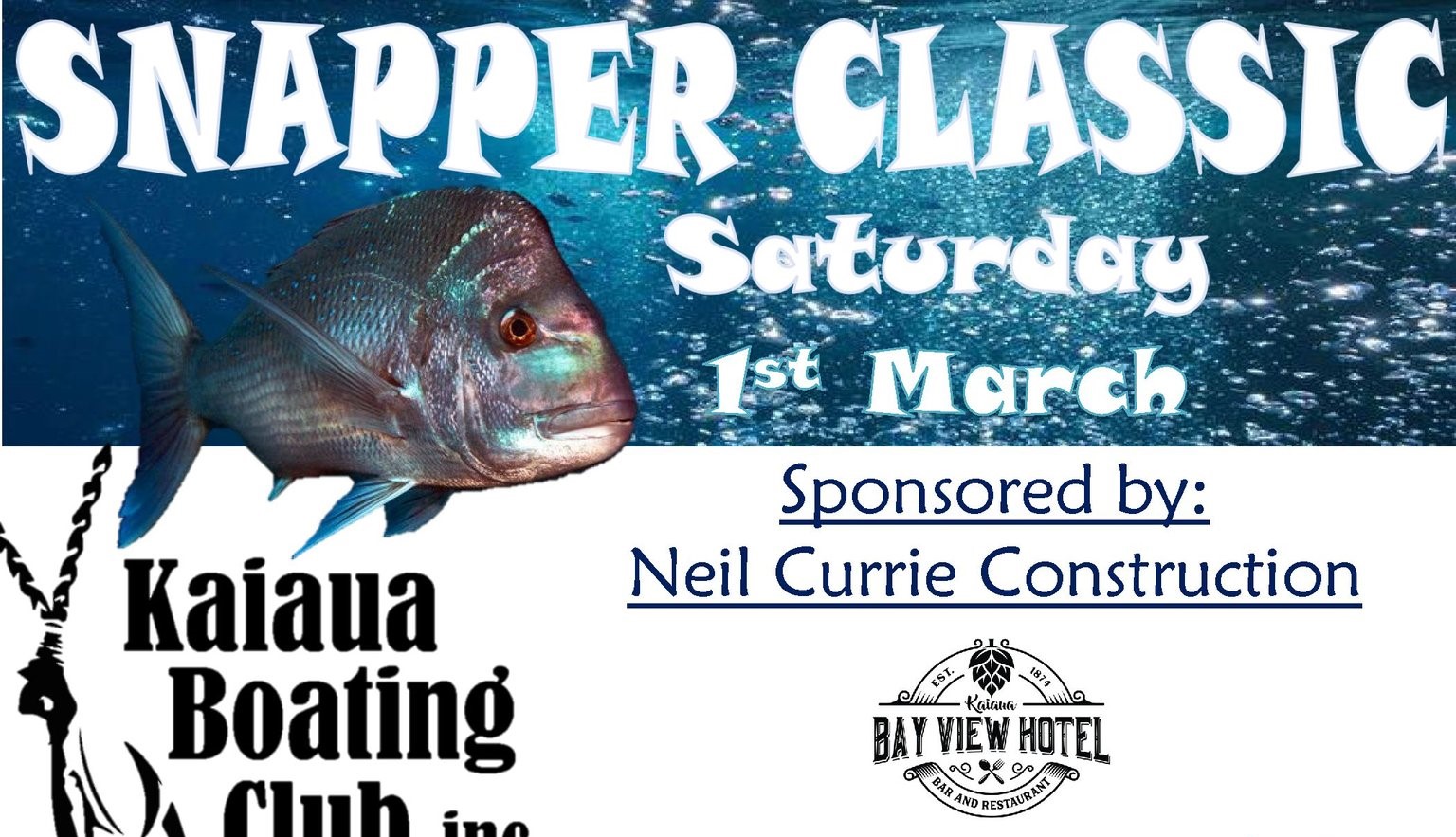 Kaiaua Snapper Classic - Coromandel's CFM